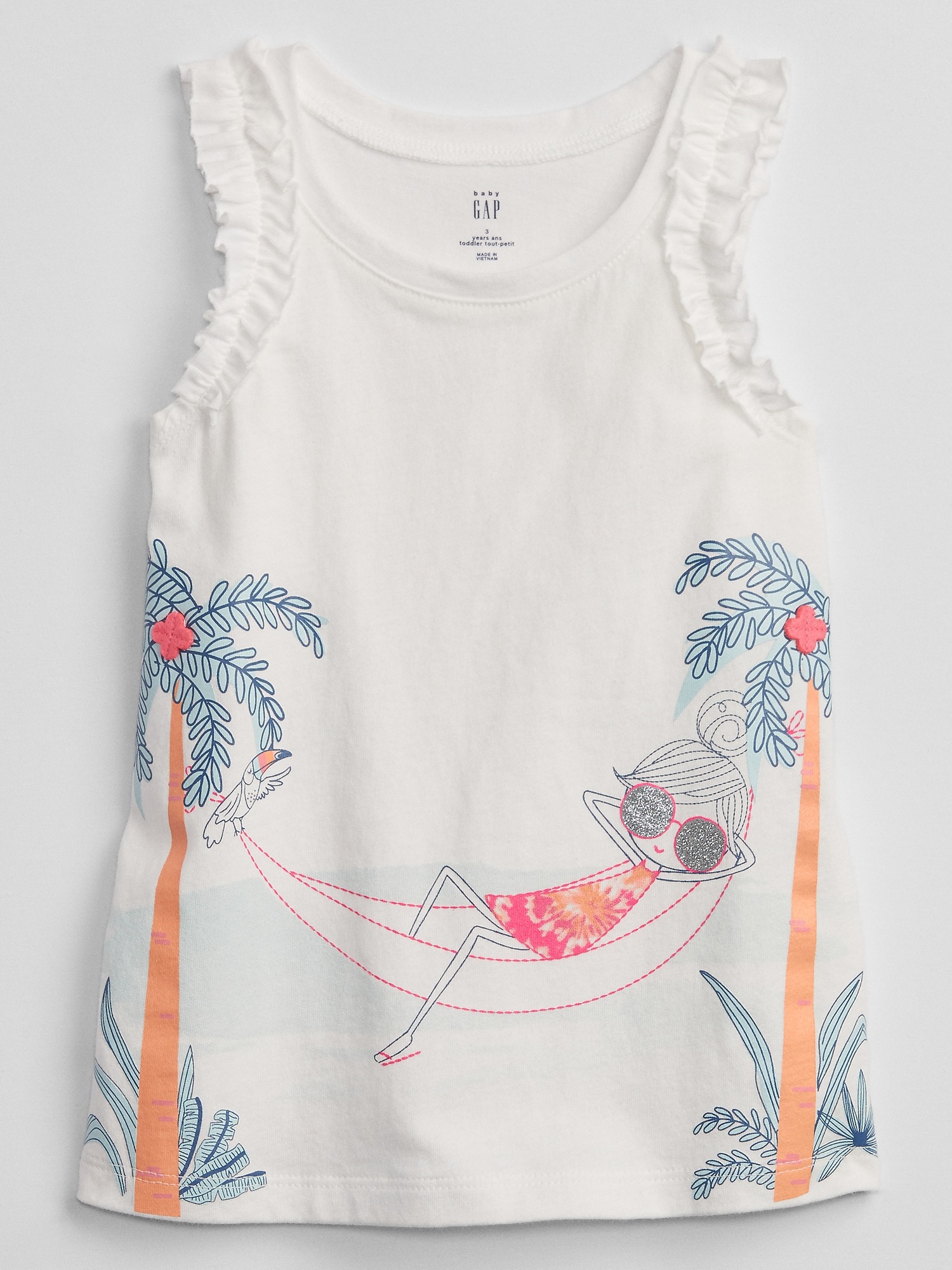 Toddler Ruffle Graphic Tank Top | Gap Factory