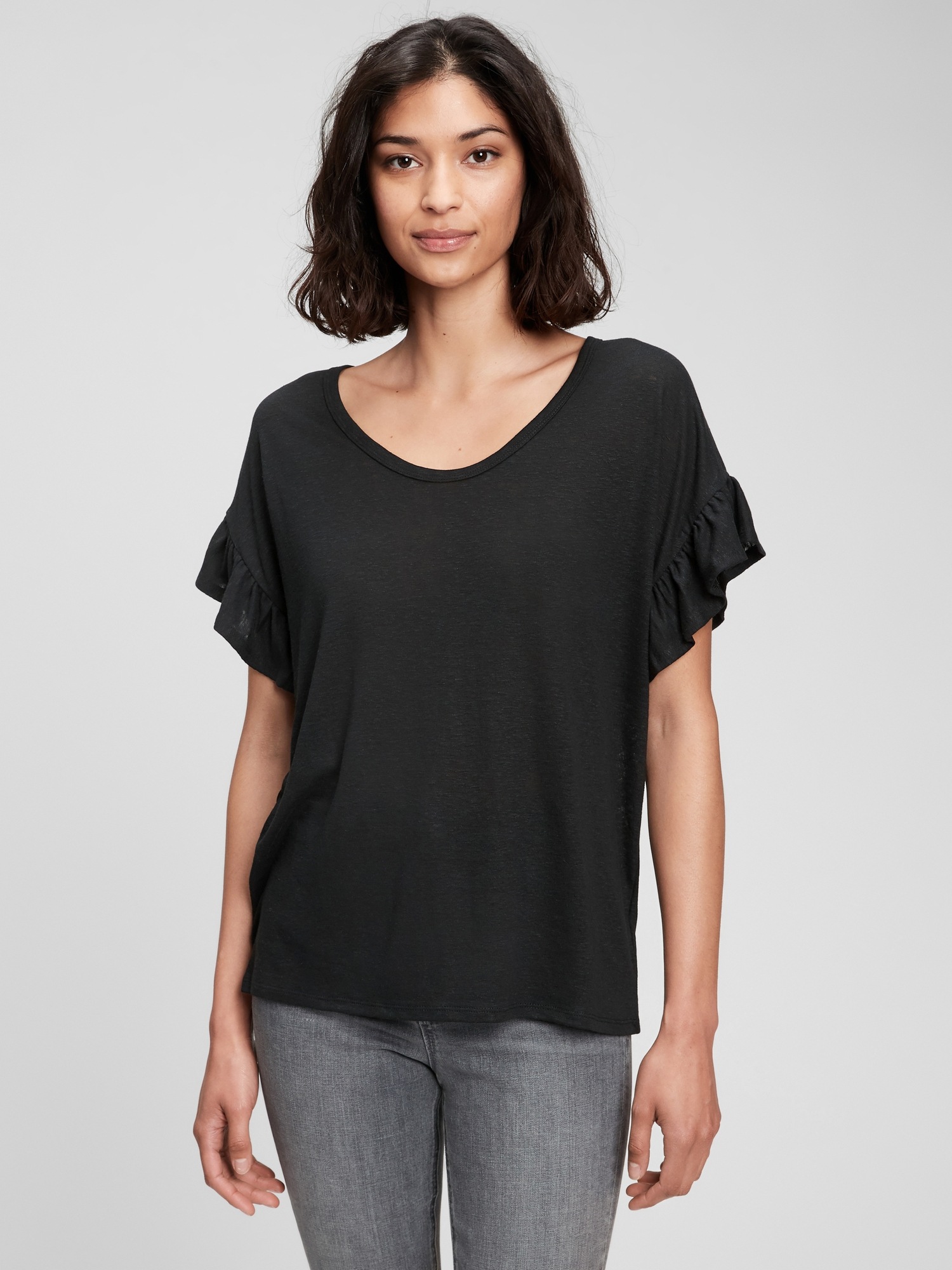 Ruffle Scoopneck T-Shirt | Gap Factory