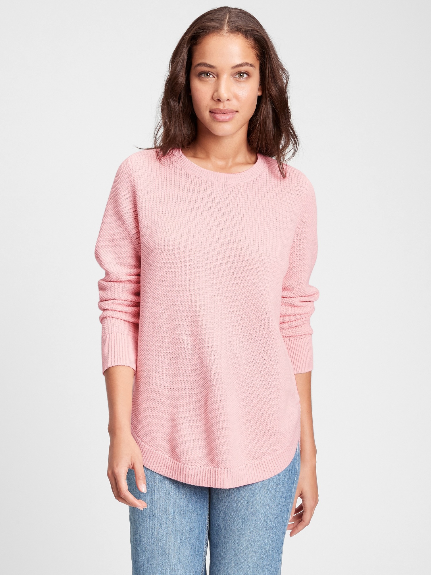 Curved Hem Crewneck Sweater | Gap Factory