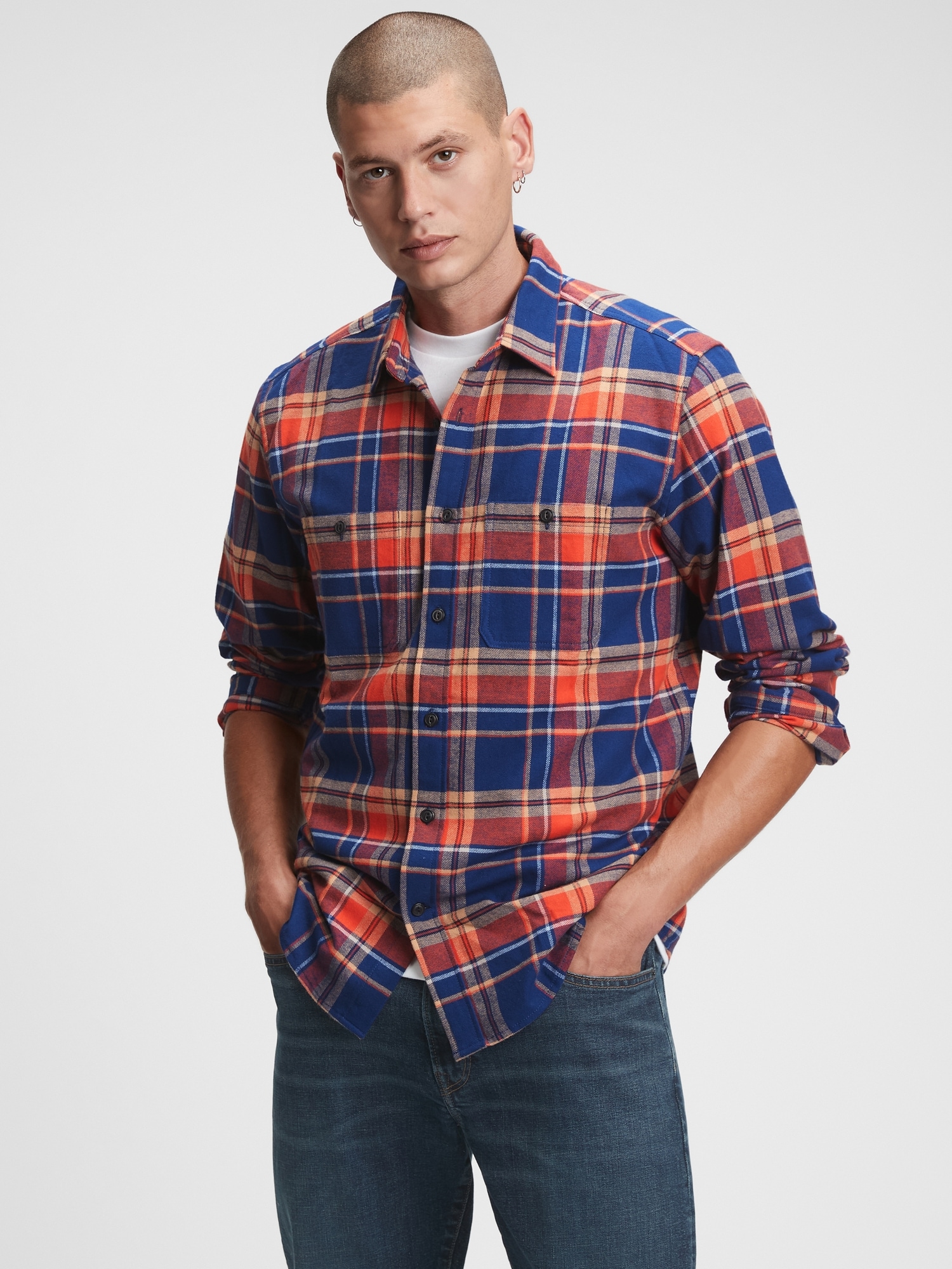 Flannel Shirt in Untucked Fit | Gap Factory