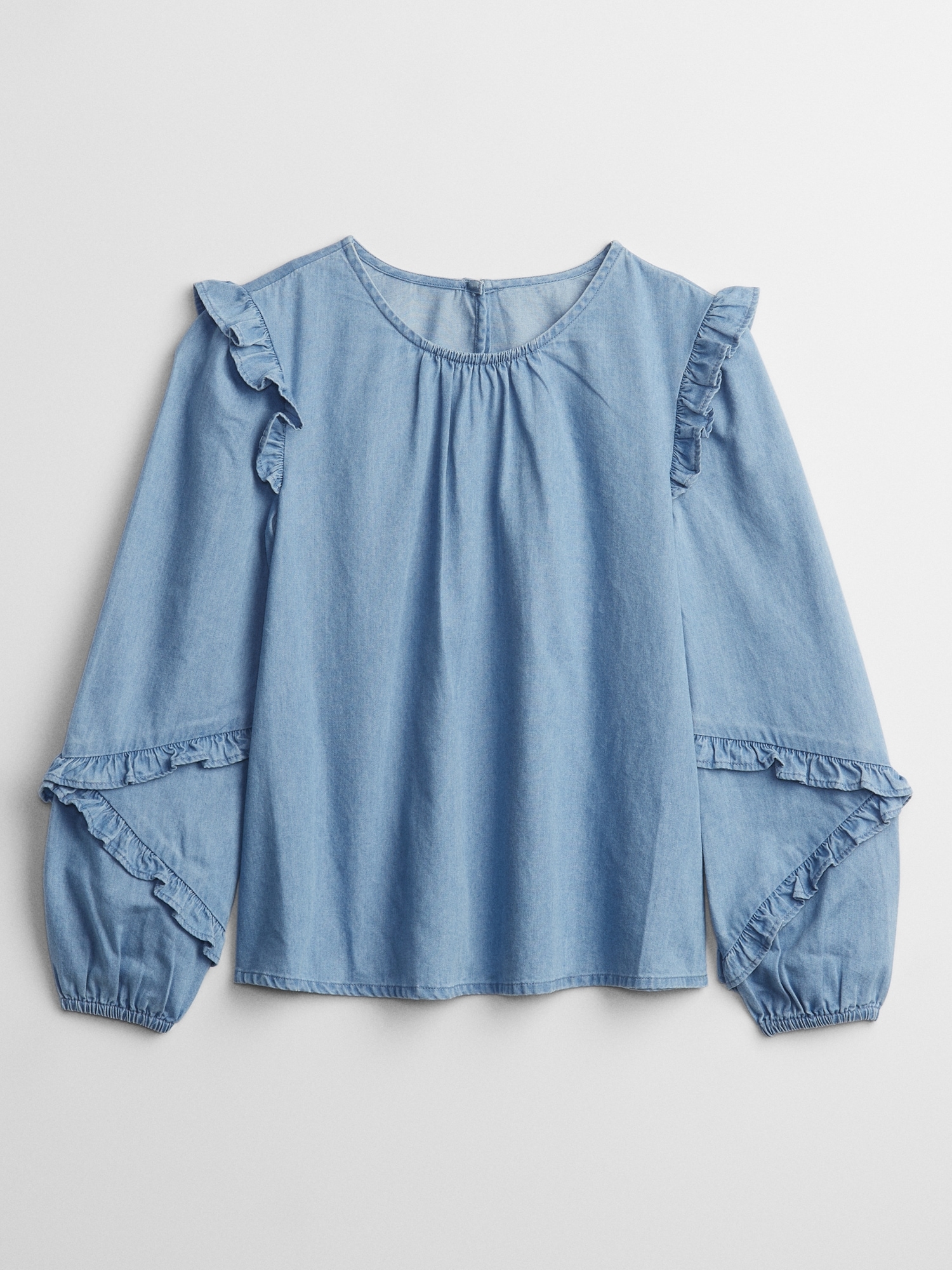 Kids Chambray Ruffle Top | Gap Factory