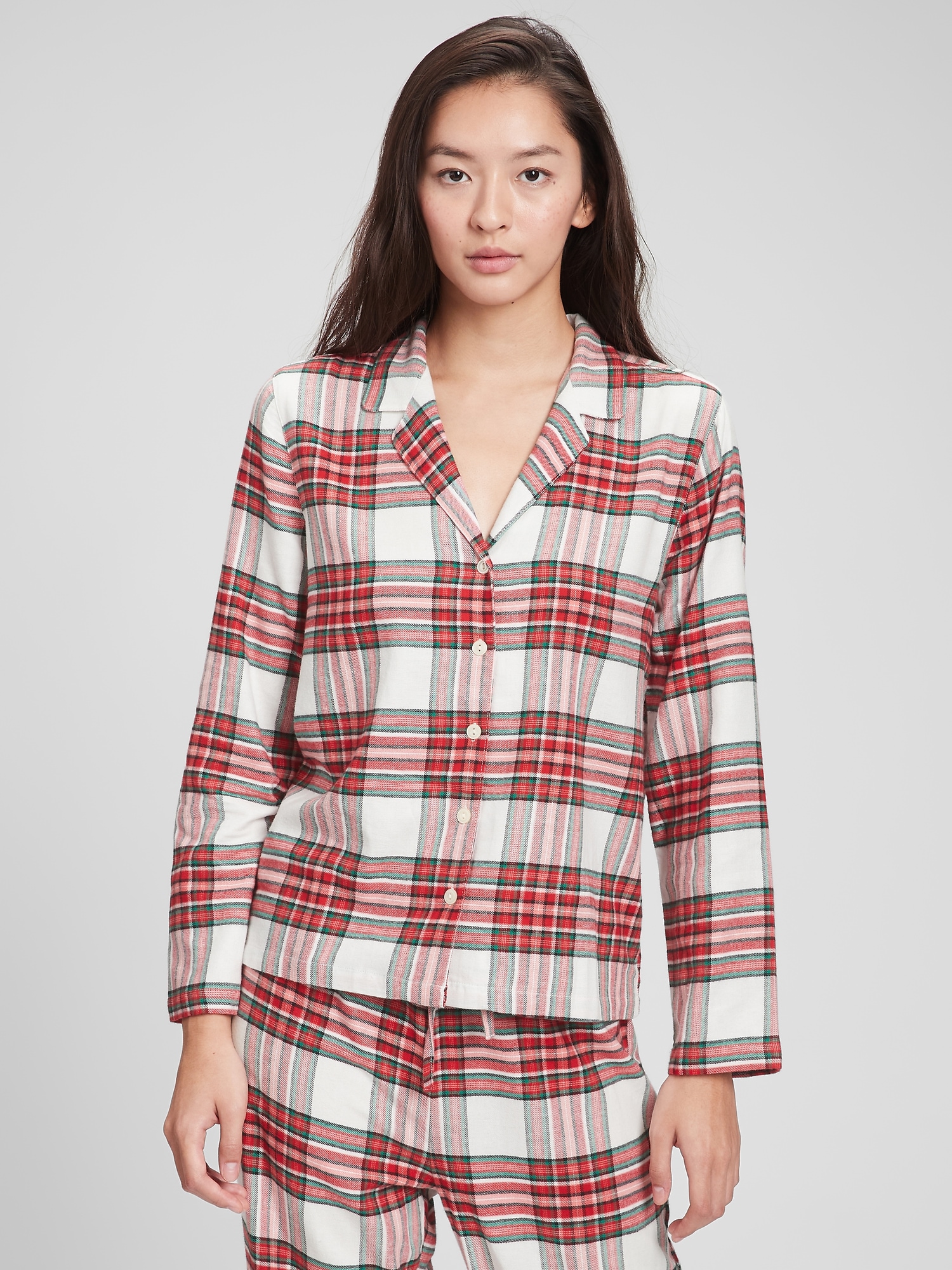 Flannel Button-Front PJ Shirt | Gap Factory