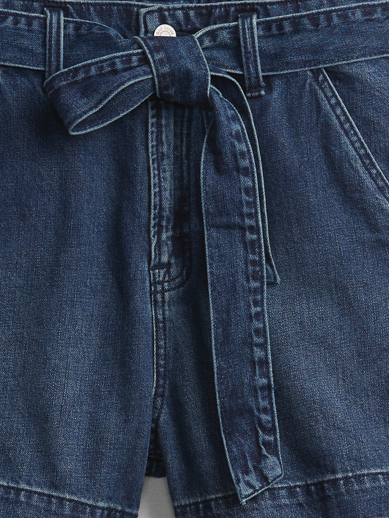 3.5" High Rise Tie-Belt Denim Shorts with Washwell® | Gap Factory