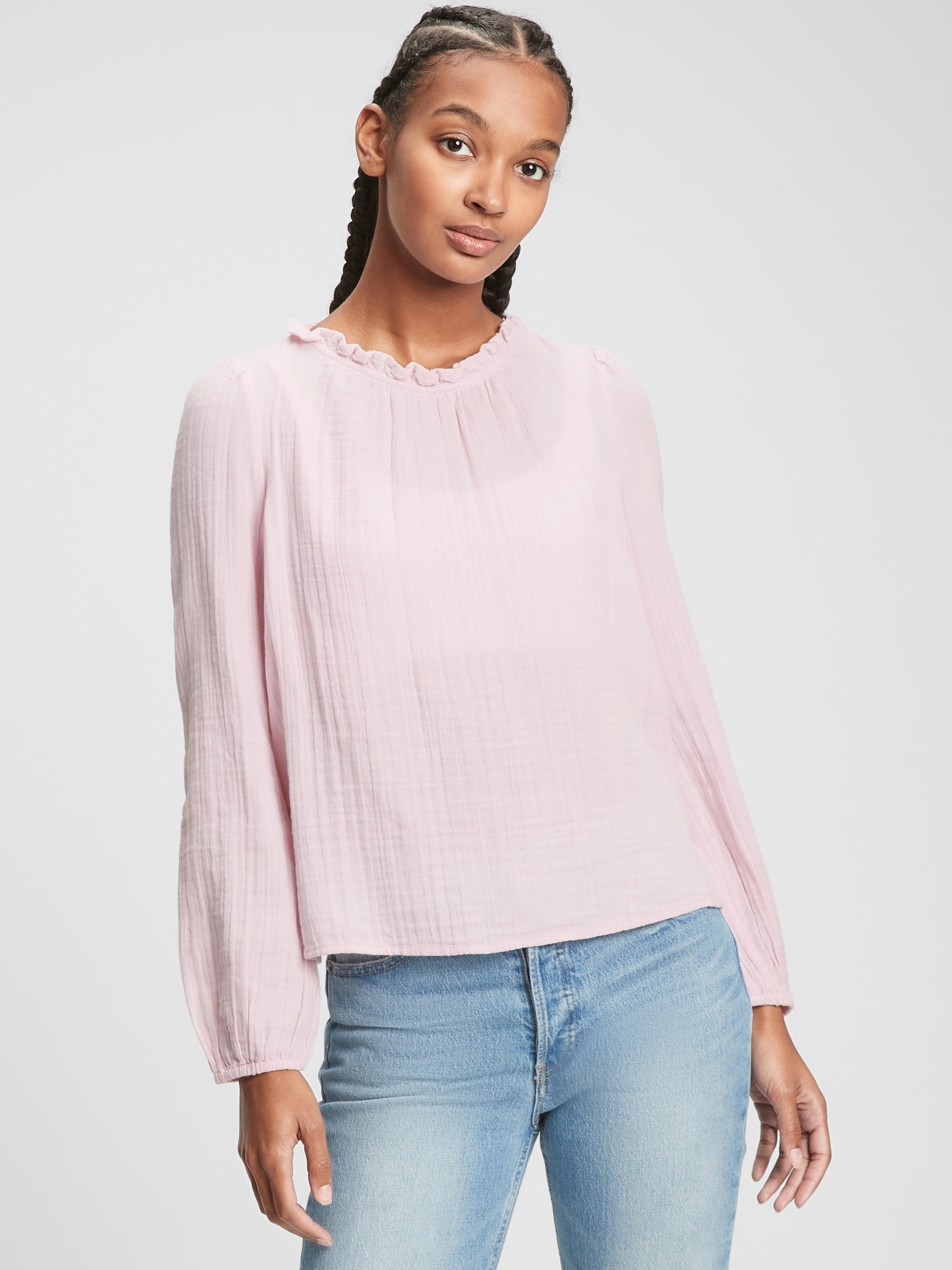 Shirred-Neck Top | Gap Factory