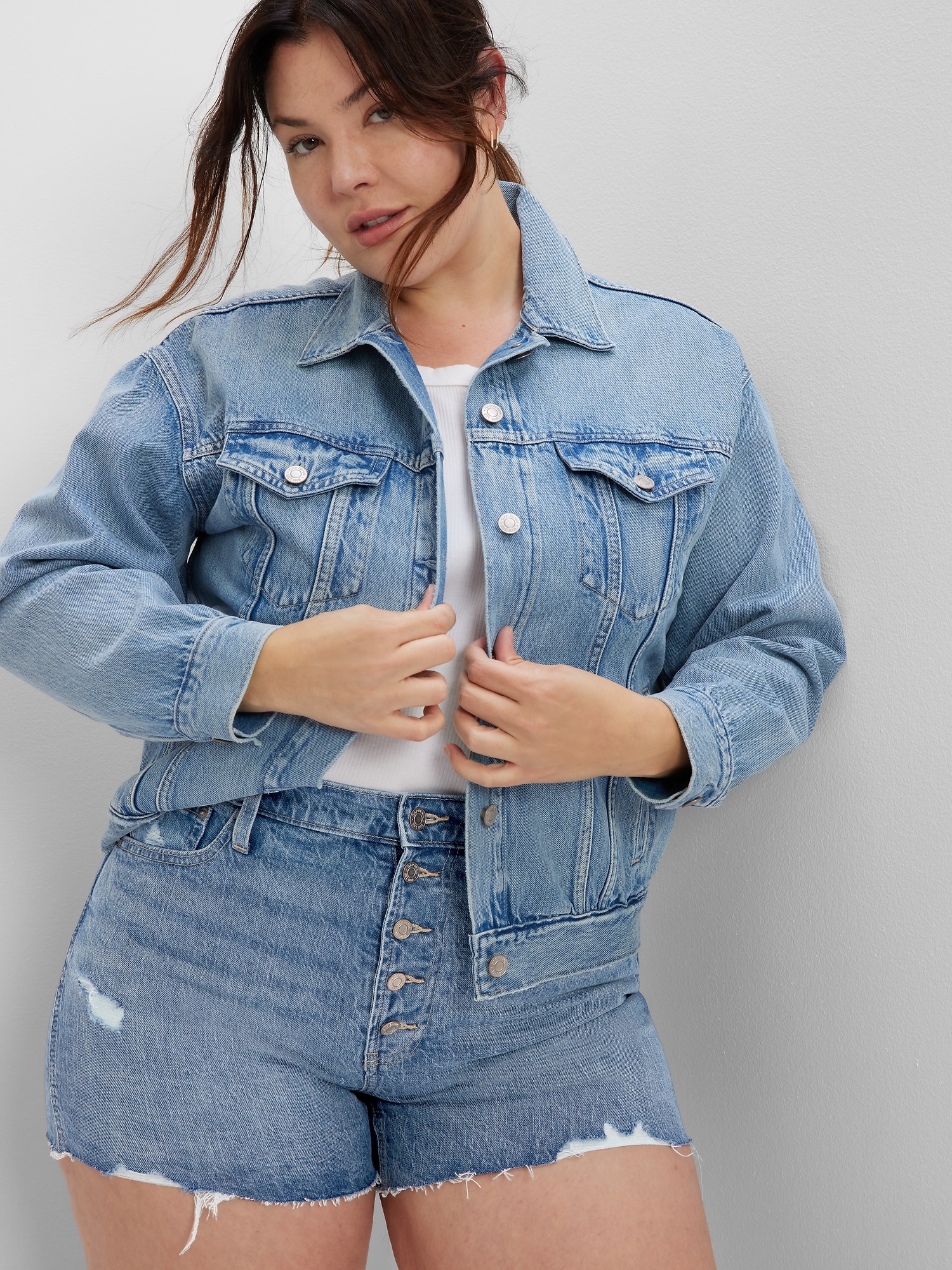 3.5" High Rise Destructed Cheeky Denim Shorts | Gap Factory