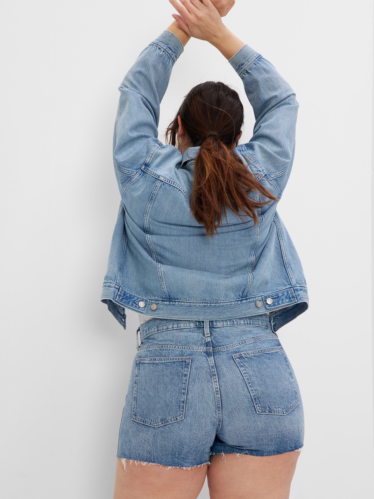 3.5" High Rise Destructed Cheeky Denim Shorts | Gap Factory