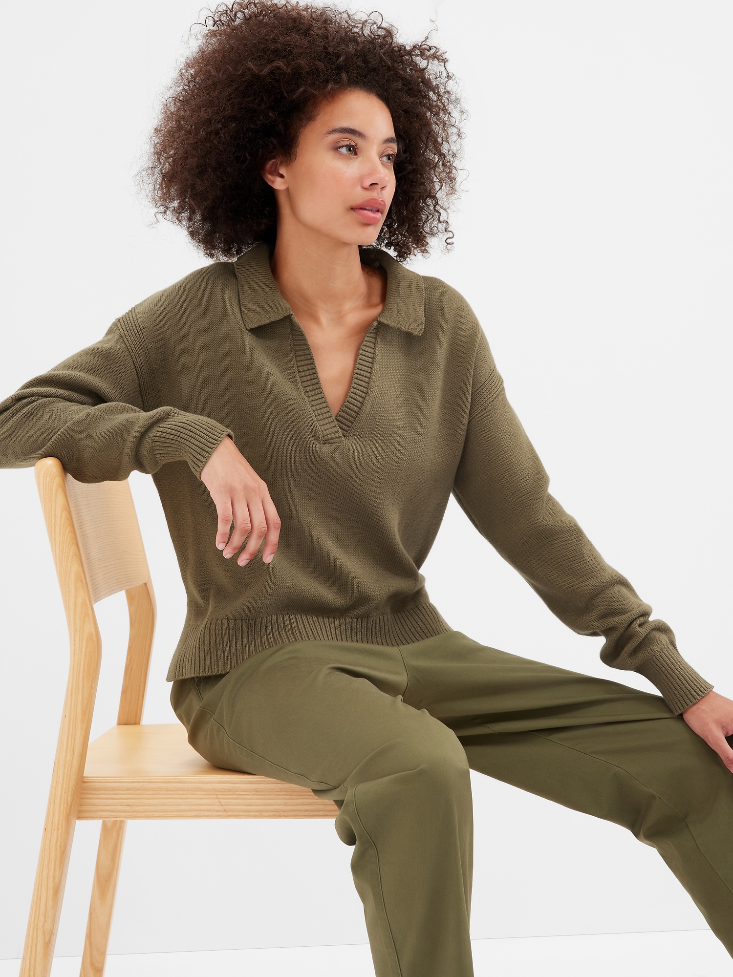 Ribbed Collared Sweater | Gap Factory