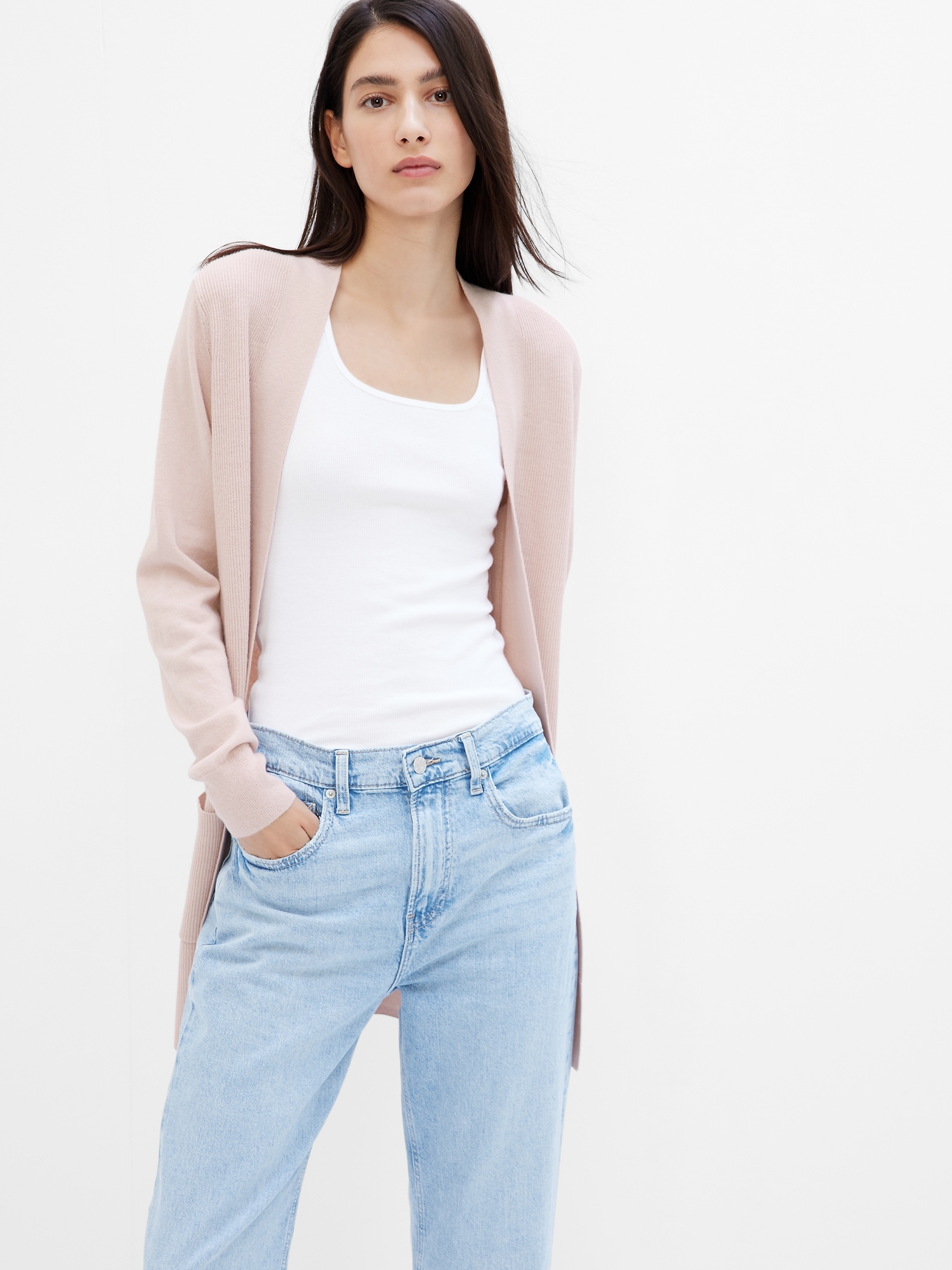 Long Open-Front Cardigan | Gap Factory