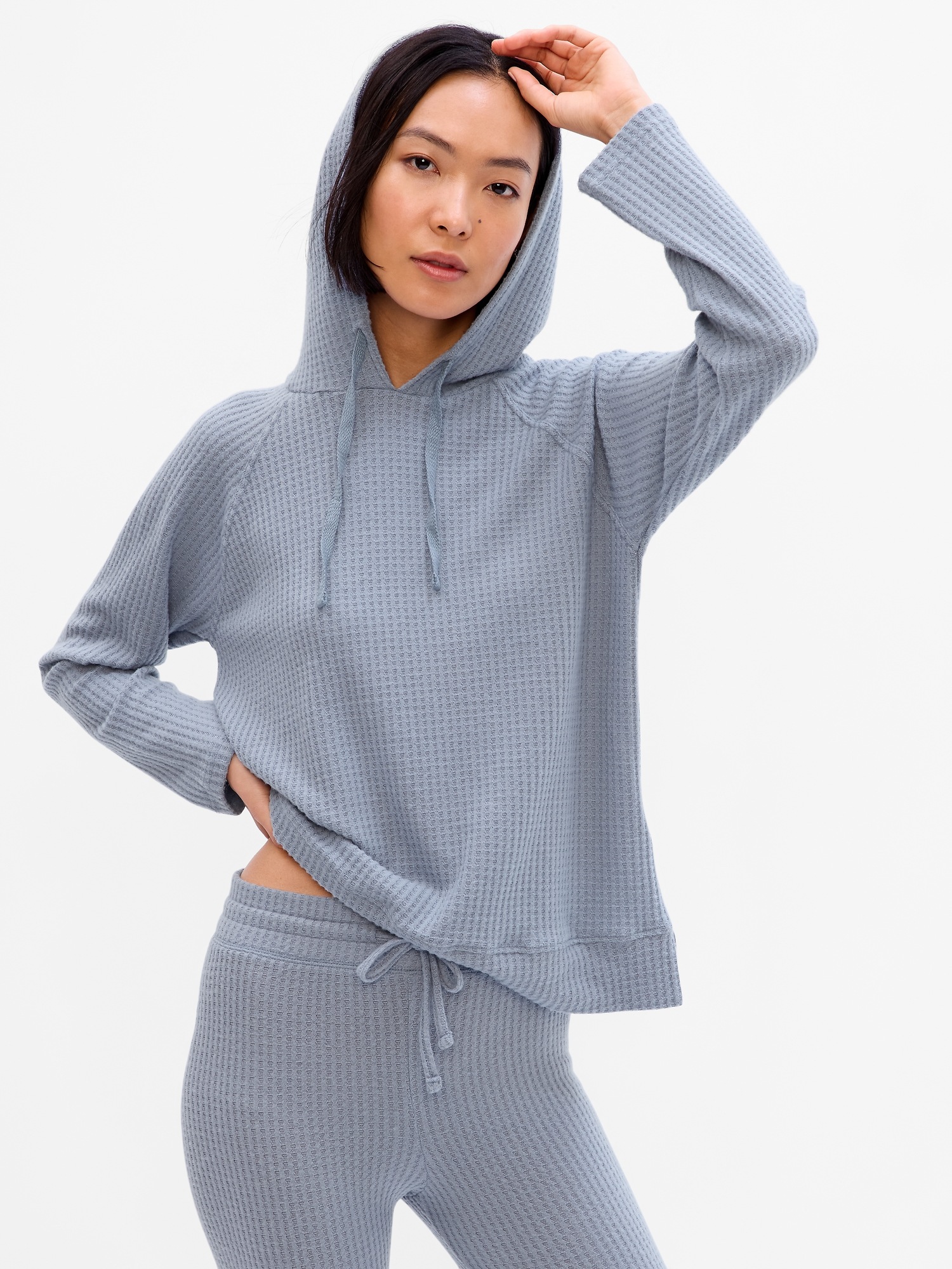 Brushed Waffle-Knit PJ Hoodie | Gap Factory