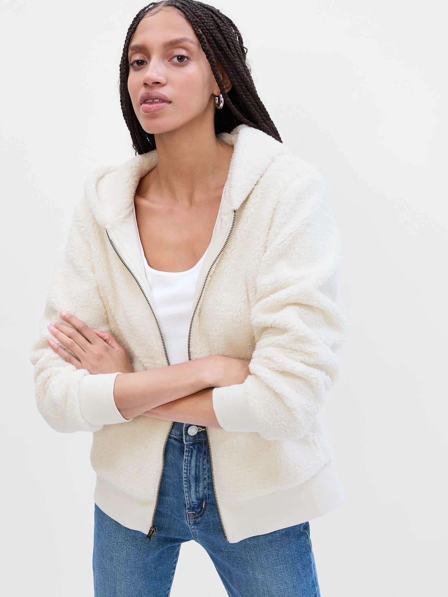 Sherpa Zip Hoodie | Gap Factory