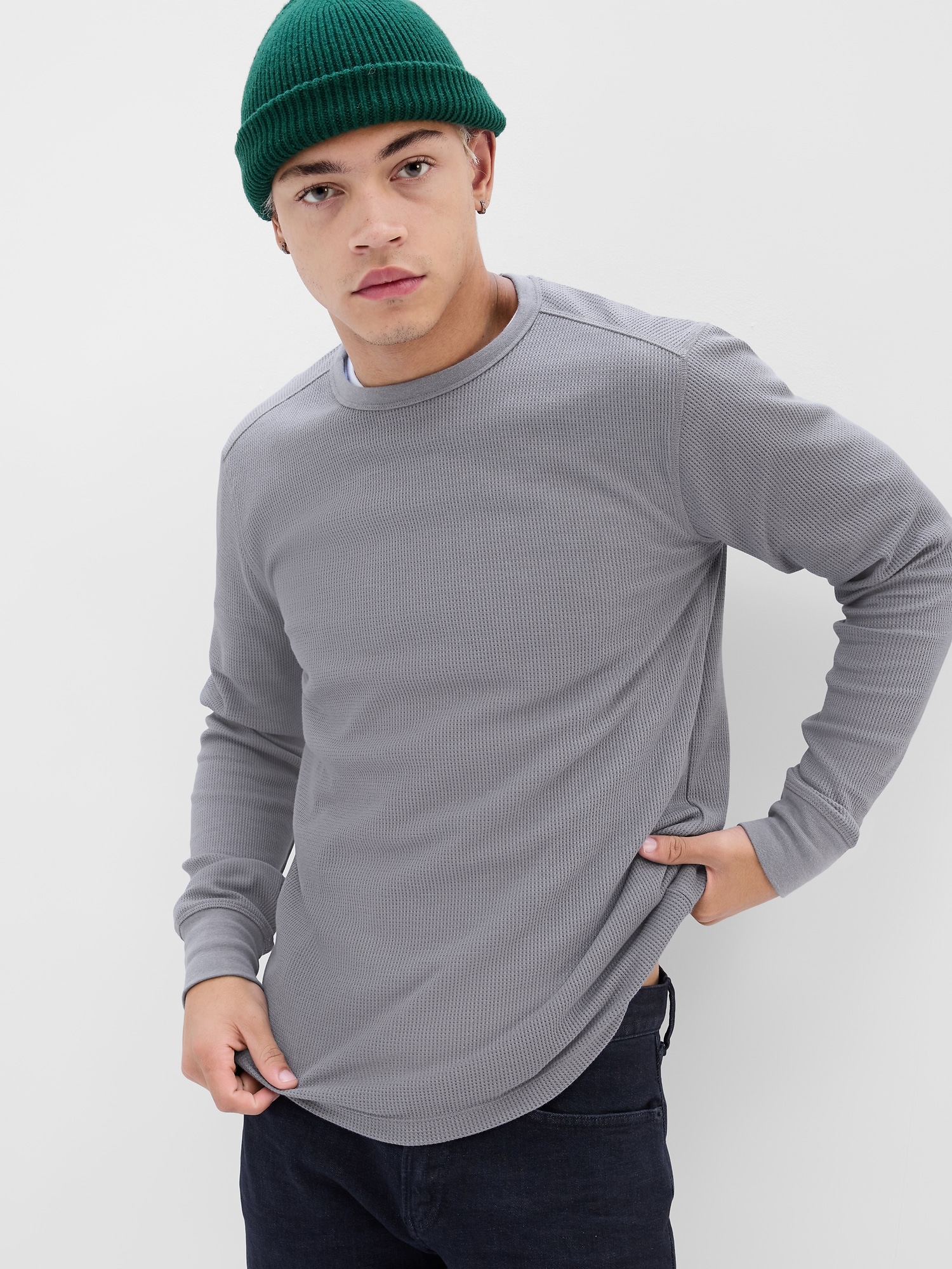 Waffle-Knit Crewneck T-Shirt | Gap Factory