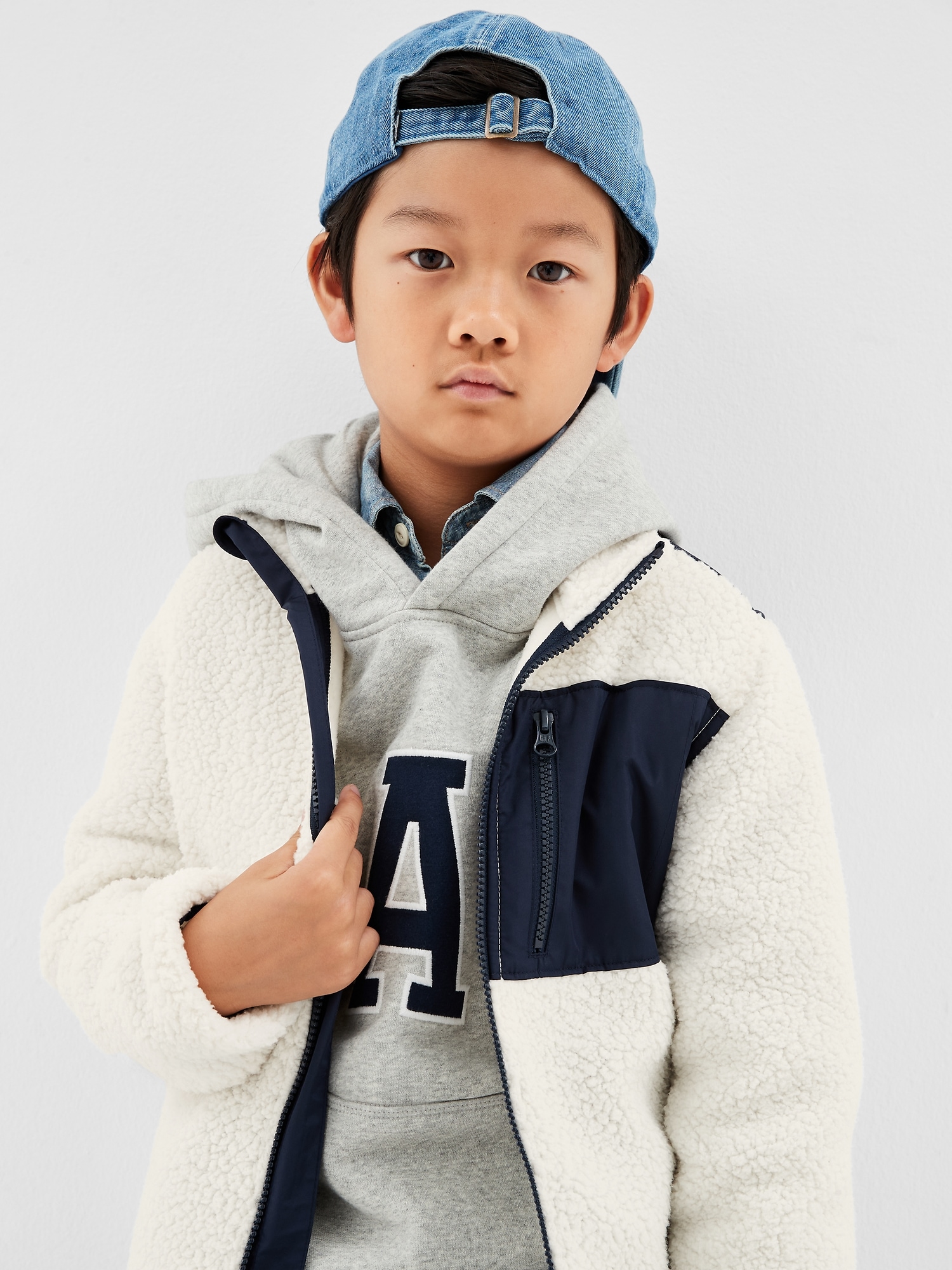 Kids Full-Zip Sherpa Sweatshirt | Gap Factory