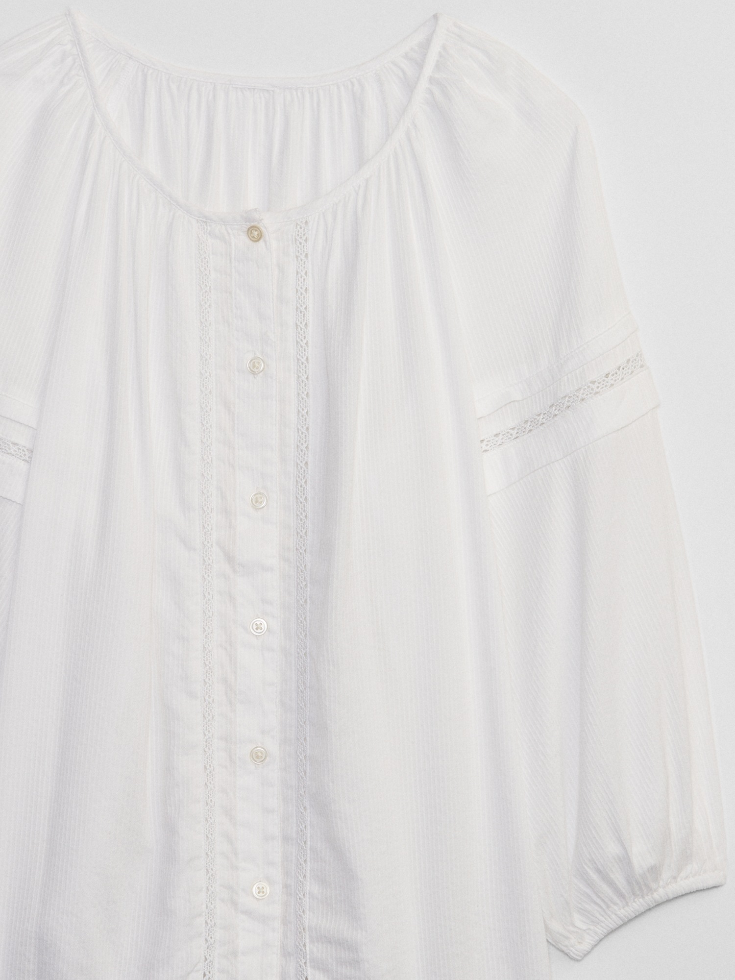 Button Front Lace Top Gap Factory