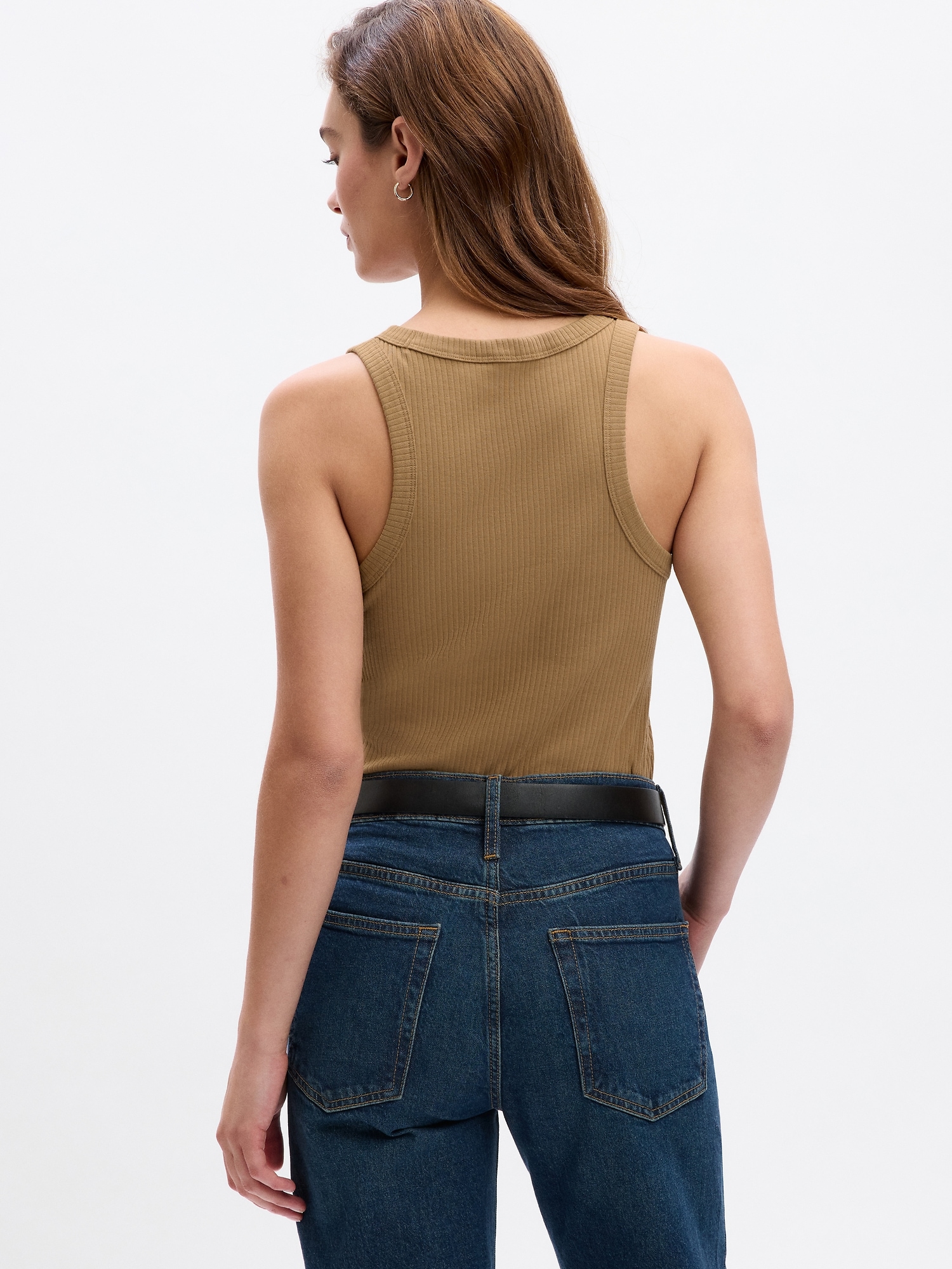 Ribbed High Neck Tank | Gap Factory
