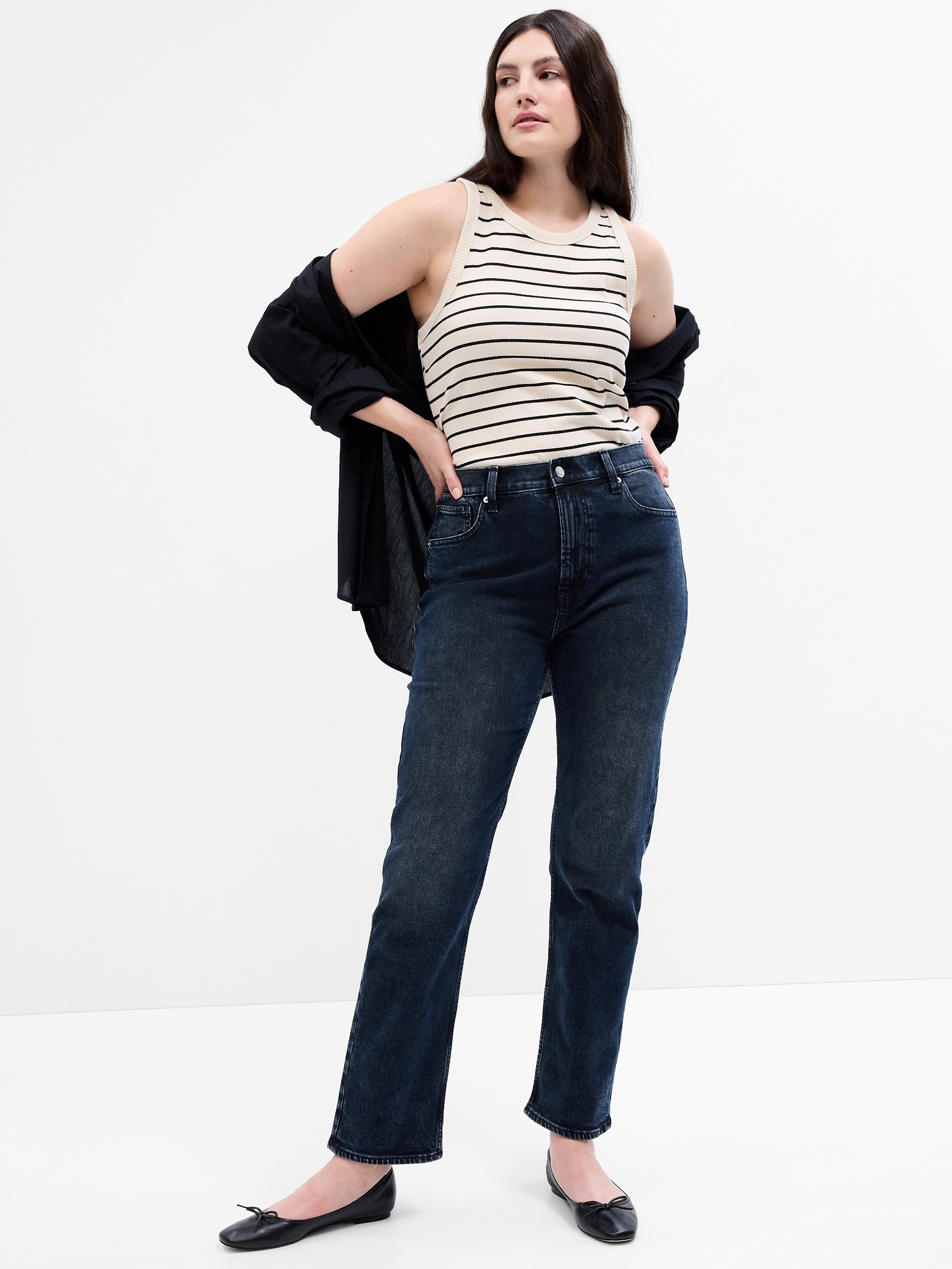 High Rise '90s Original Straight Jeans with Washwell | Gap Factory