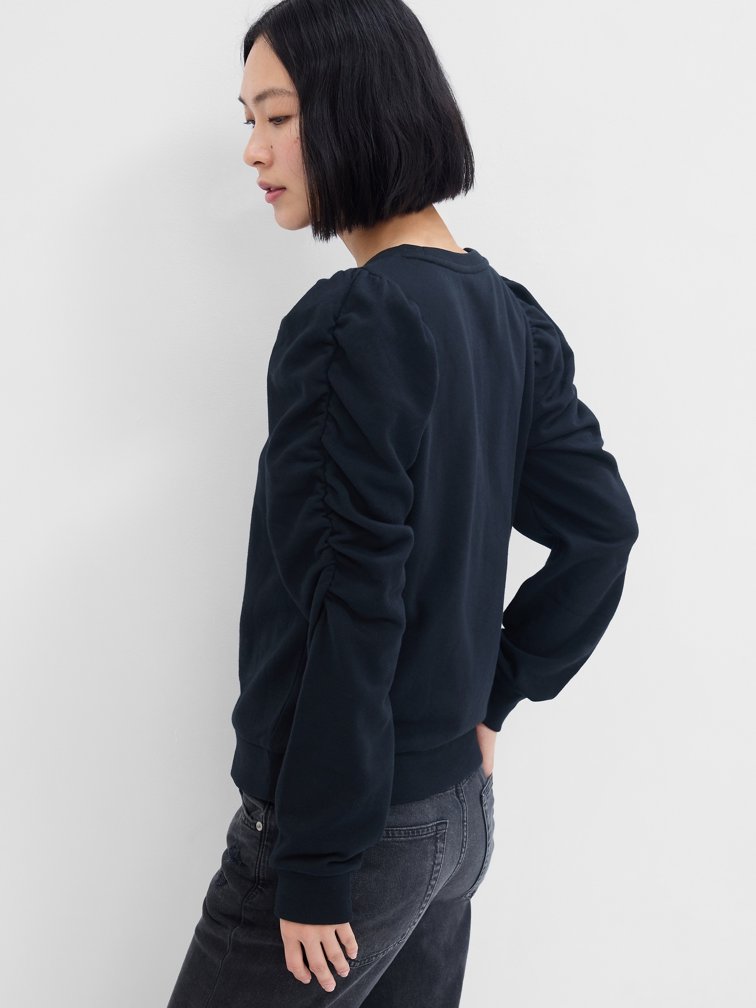 Puff Sleeve Crewneck Sweatshirt | Gap Factory