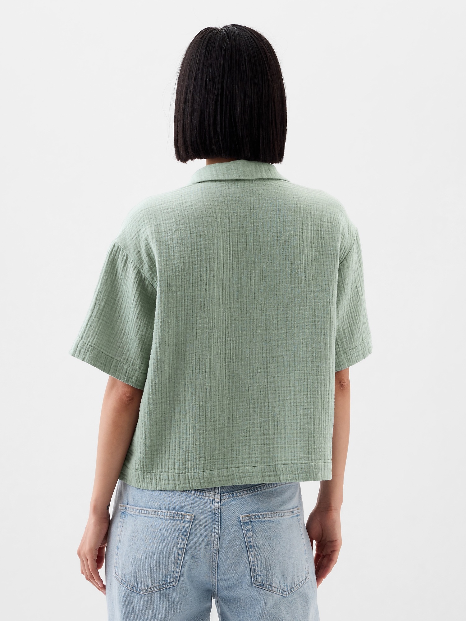 Relaxed Gauze Popover Top | Gap Factory