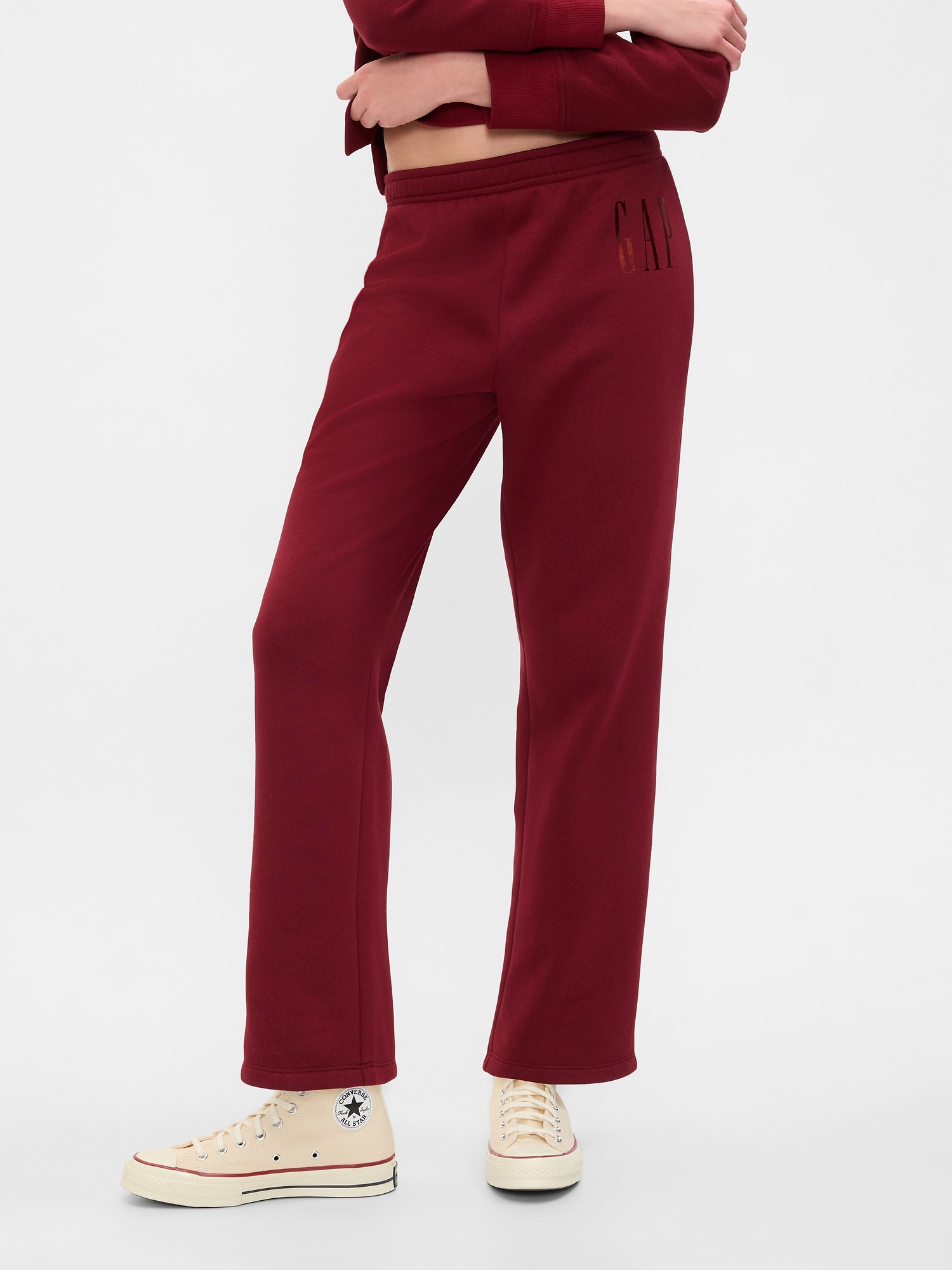 Gap Logo Bootcut Pull On Sweatpants Gap Factory