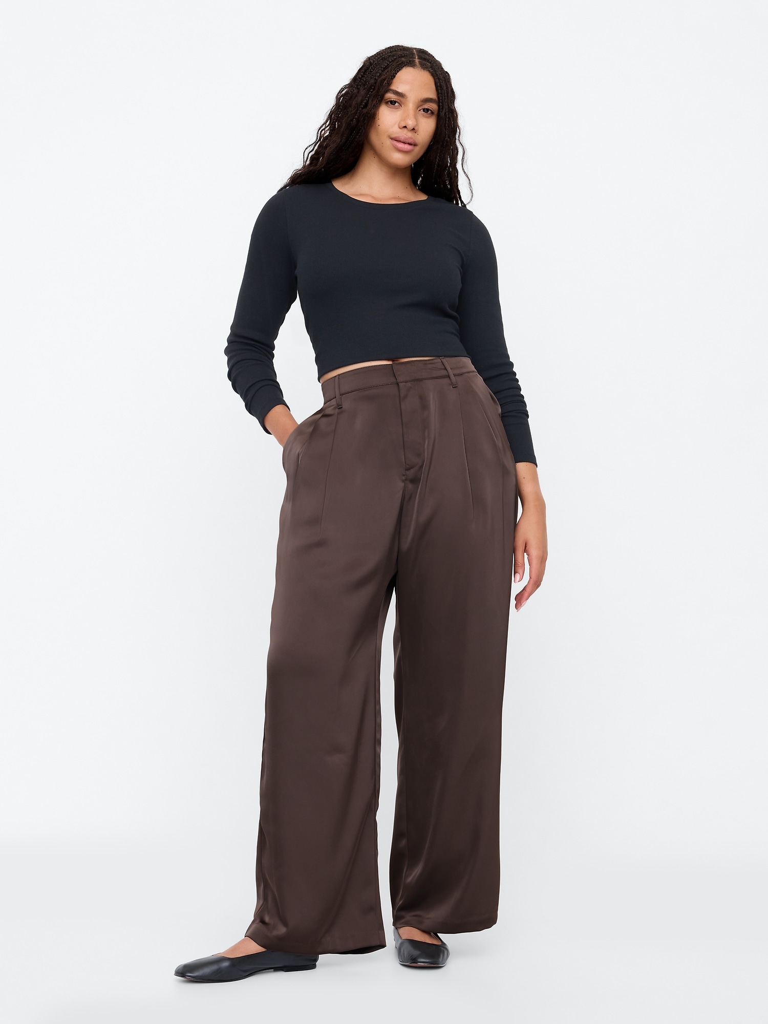 TENCEL™ Lyocell Easy Wide-Leg Trousers | Gap Factory
