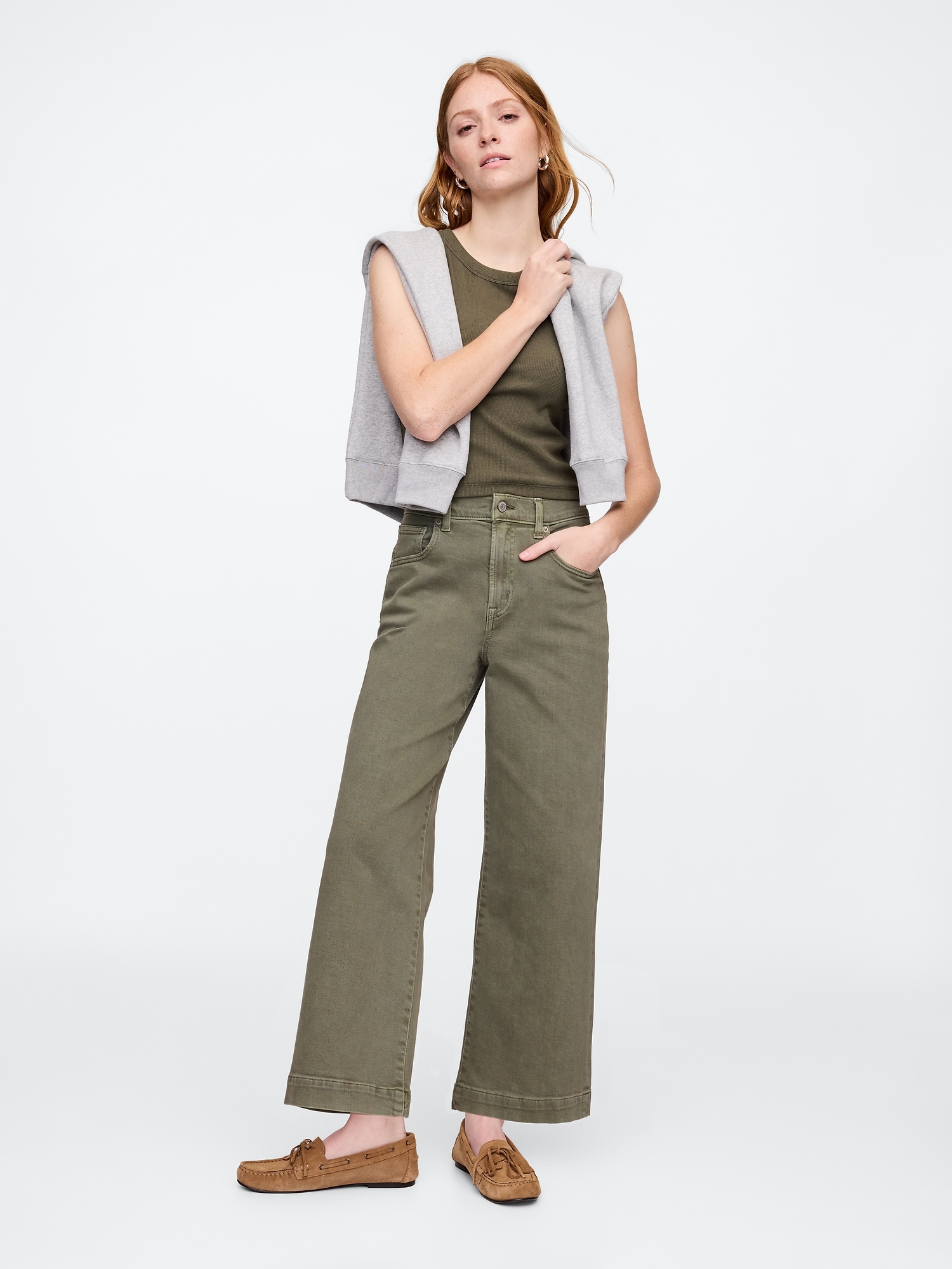 High Rise Wide Leg Jeans | Gap Factory
