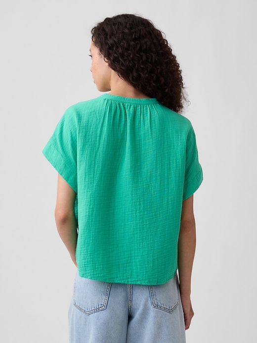 Relaxed Button-Up Gauze Top | Gap Factory